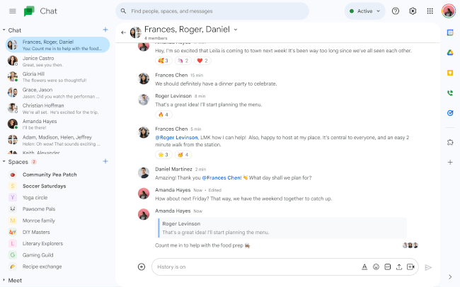 Google Chat blir smart skrivning, lägger till appar och mer